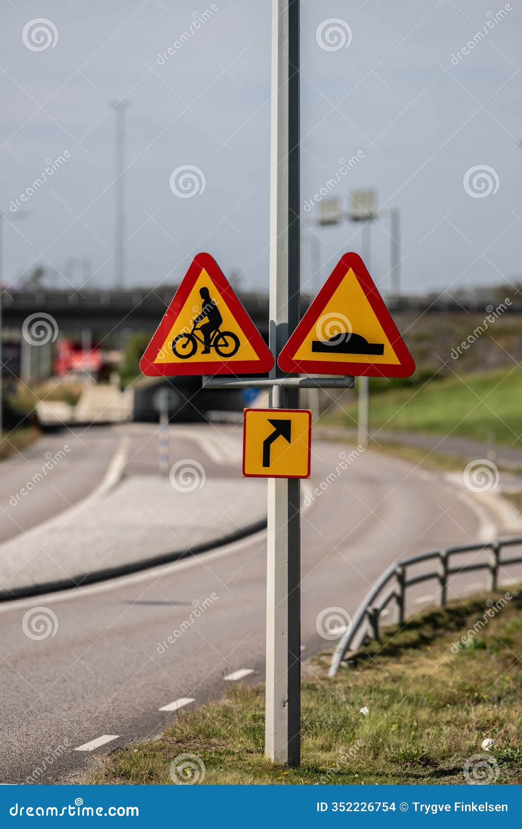 Signs Warning Motorists And Pedestrians Stock Photo | CartoonDealer.com ...