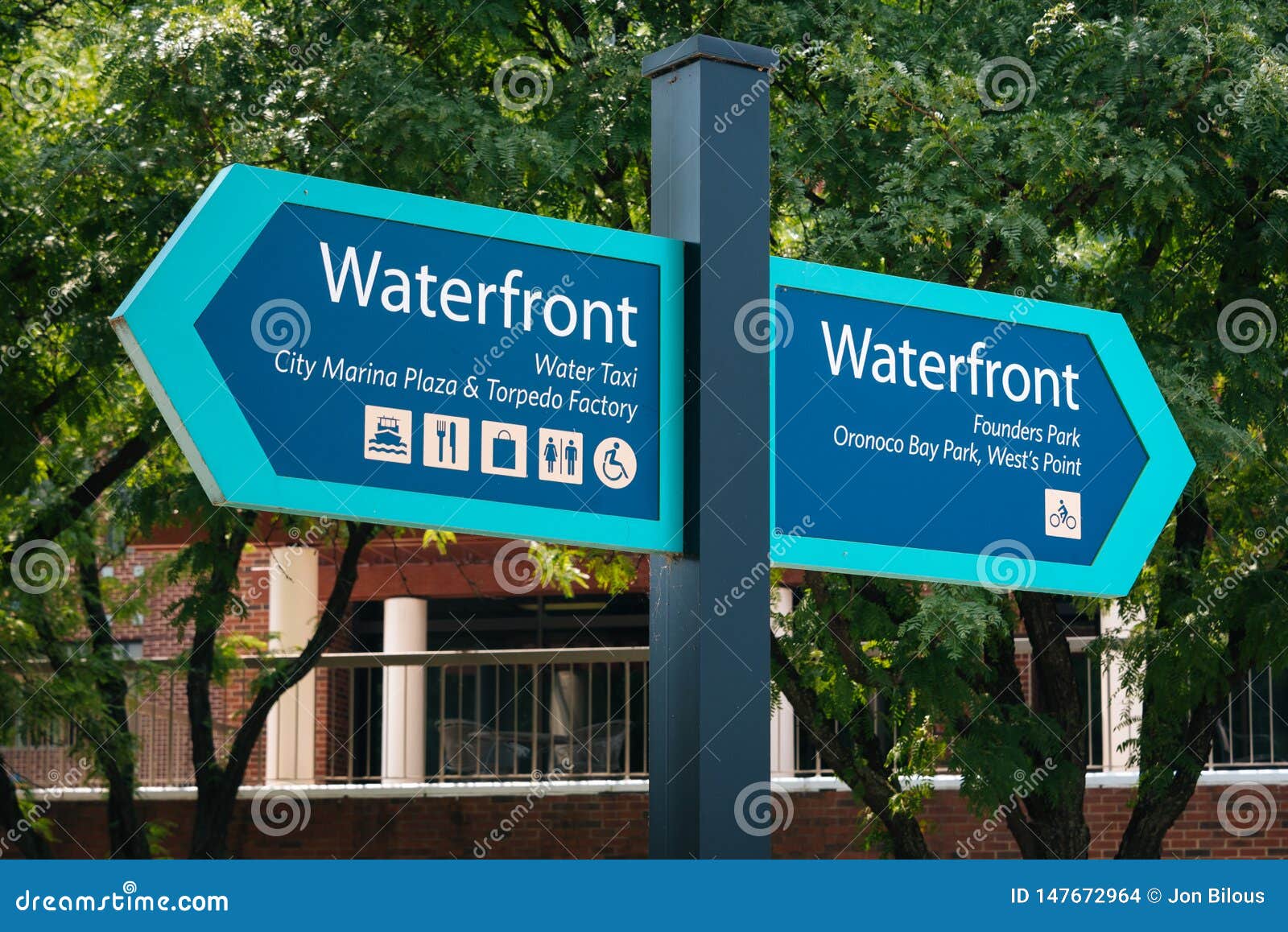 Signs on the Waterfront in Alexandria, Virginia Stock Photo - Image of ...