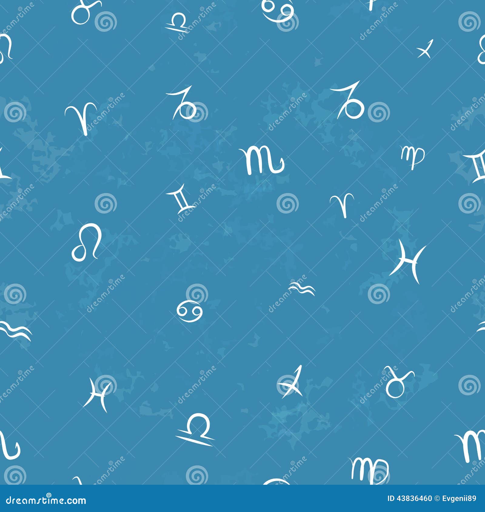 Signs of the Zodiac Blue Seamless Pattern Stock Illustration ...