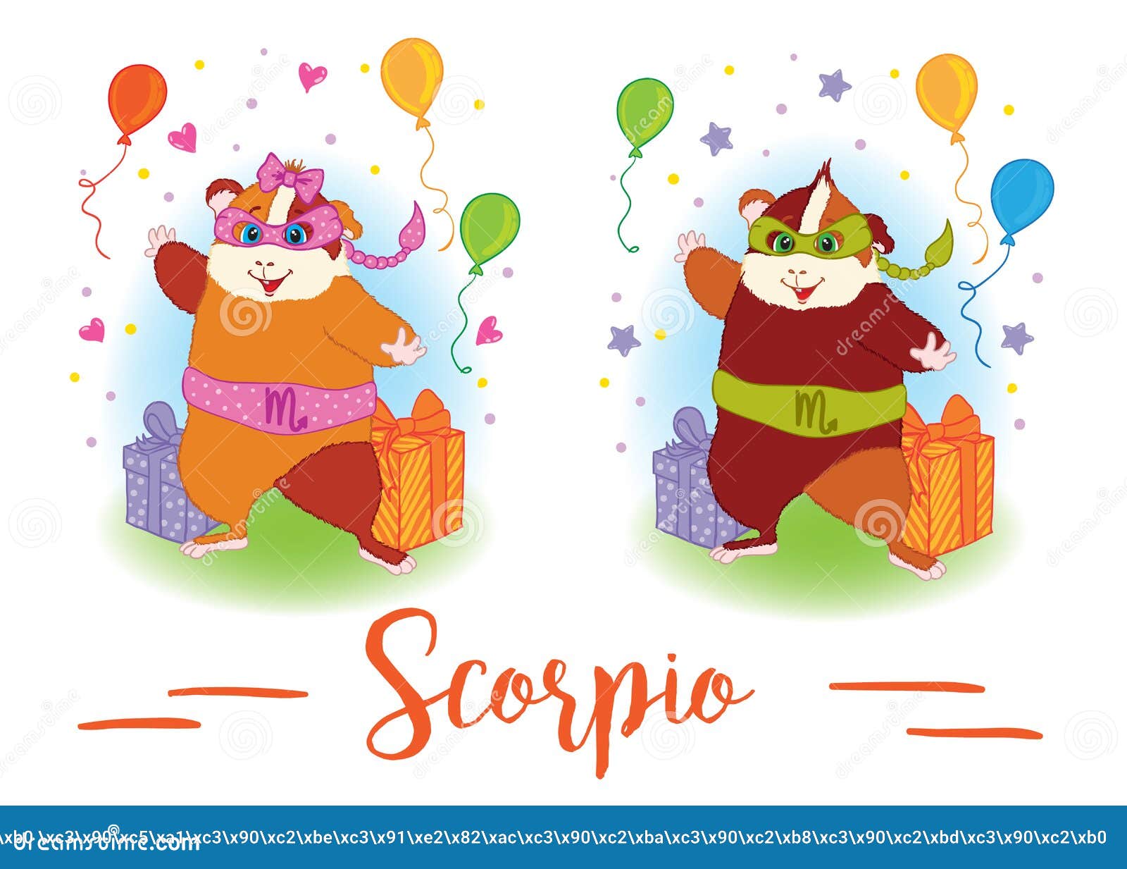 The Signs of the Zodiac. Guinea Pig. Scorpio. Stock Vector ...