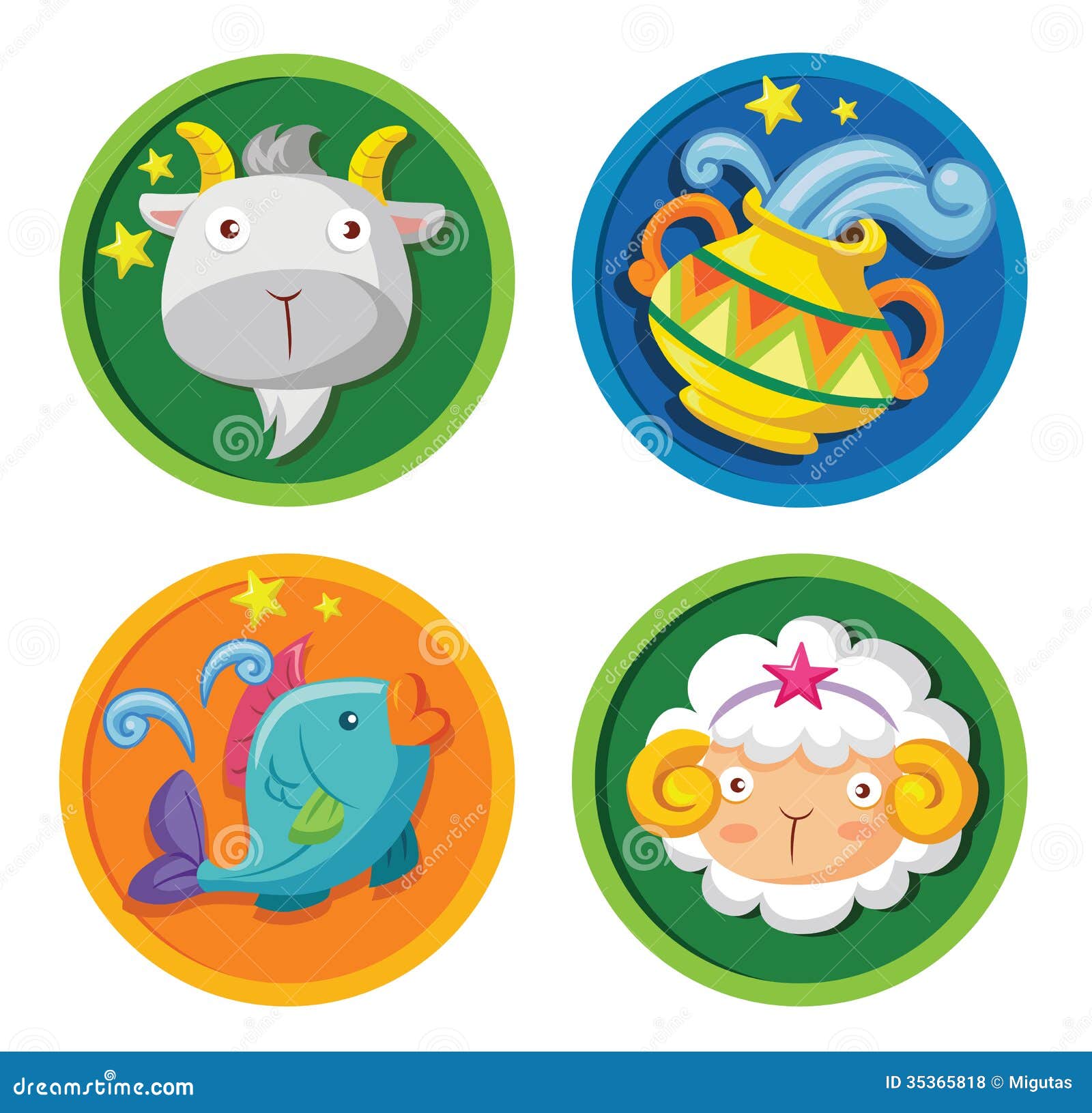 Signs of the zodiac stock vector. Illustration of water - 35365818