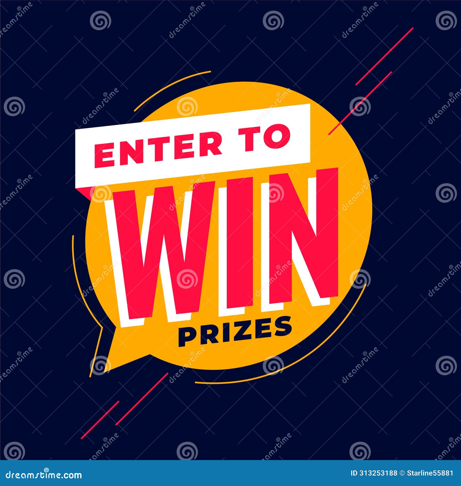 Signup Web Contest and Win Big Prizes Background Design Stock Vector ...