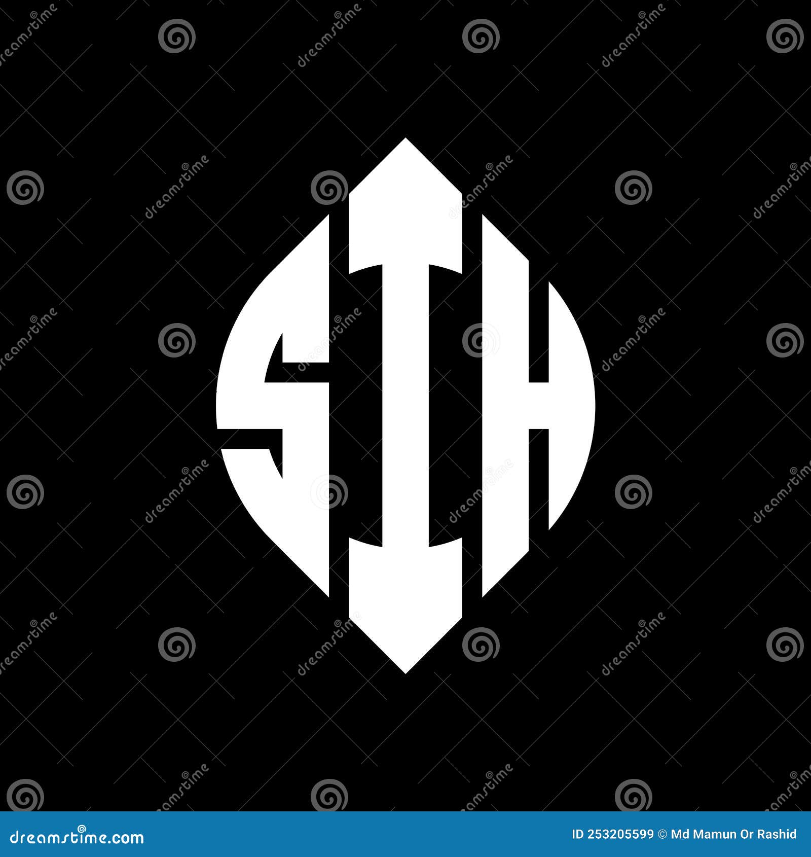 SIH Circle Letter Logo Design with Circle and Ellipse Shape. SIH ...