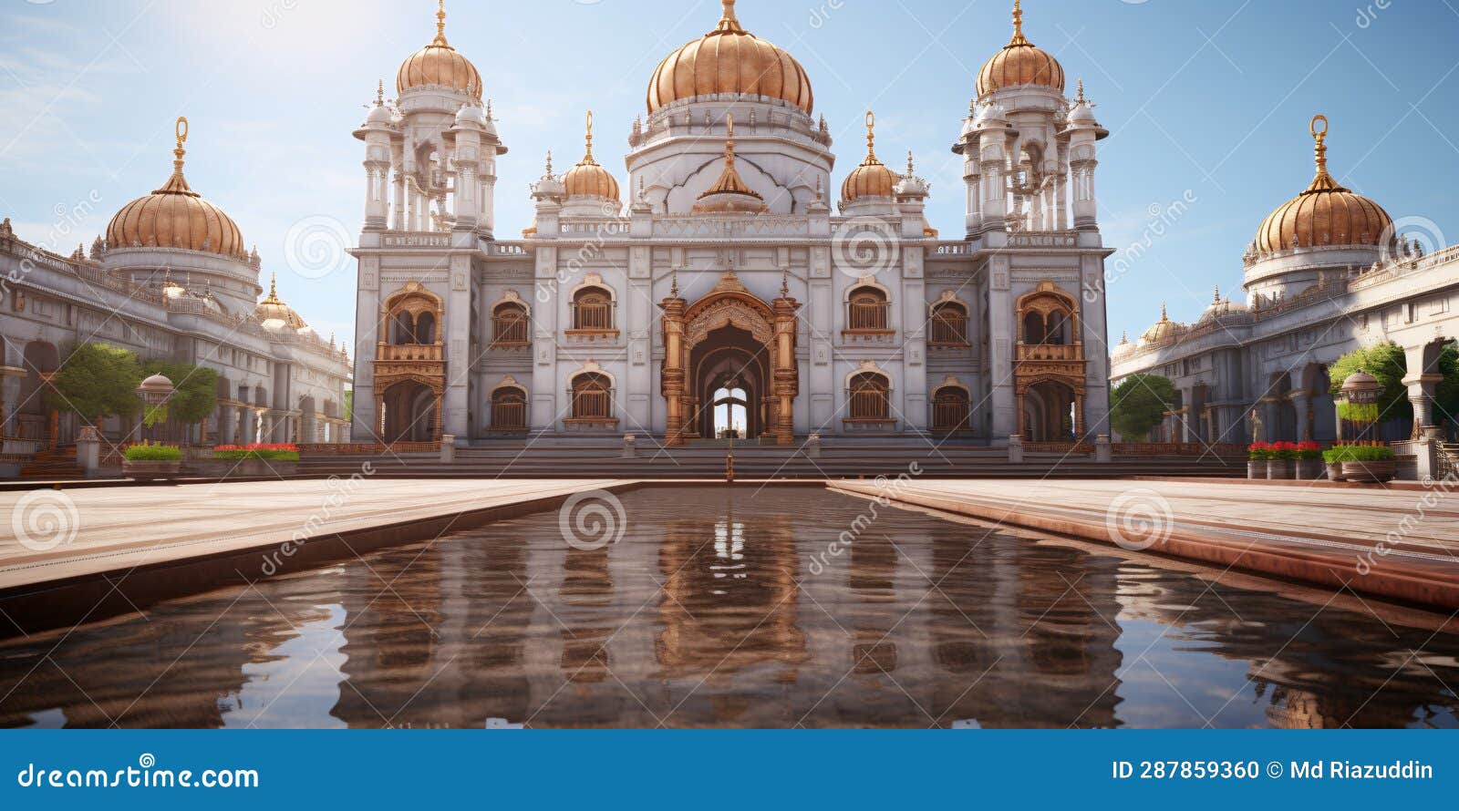 Sikh Gurdwara stock illustration. Illustration of dome - 287859360