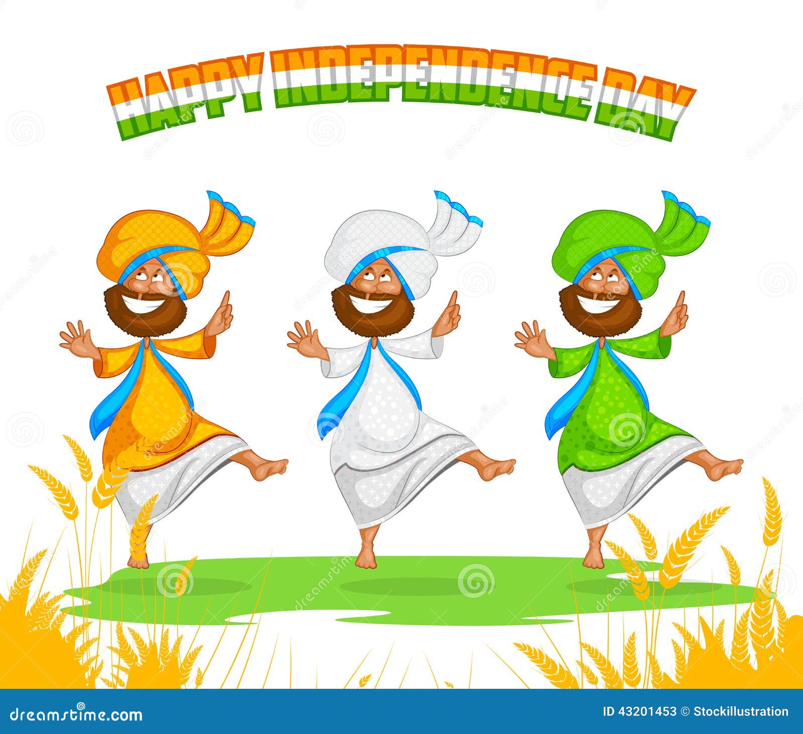 Sikh Man Doing Bhangra Dance Stock Vector - Illustration of india ...