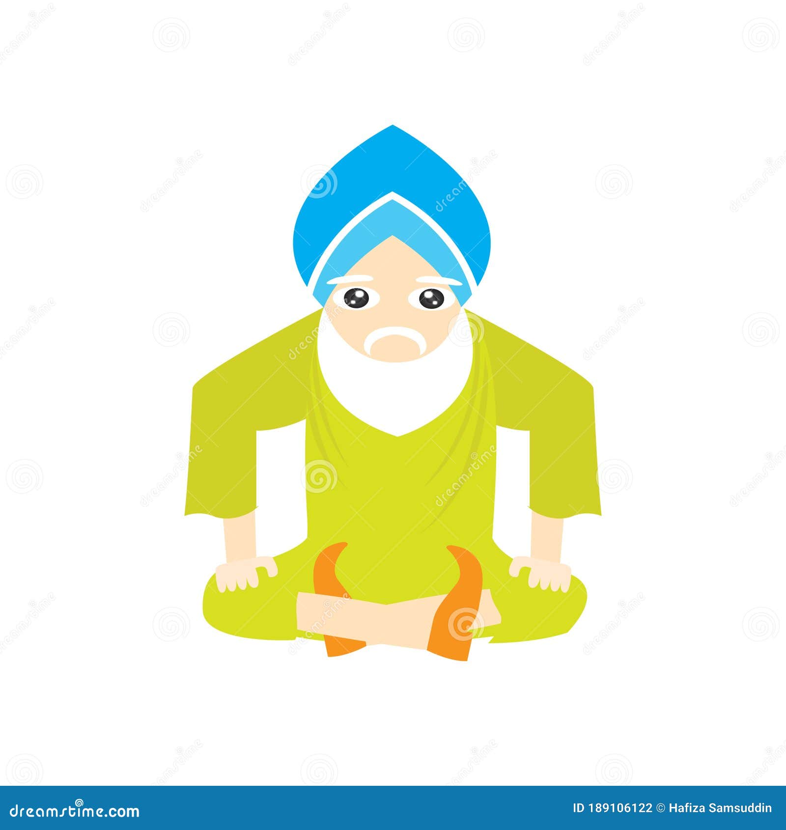 Sikh Man Sitting. Vector Illustration Decorative Design Stock Vector ...