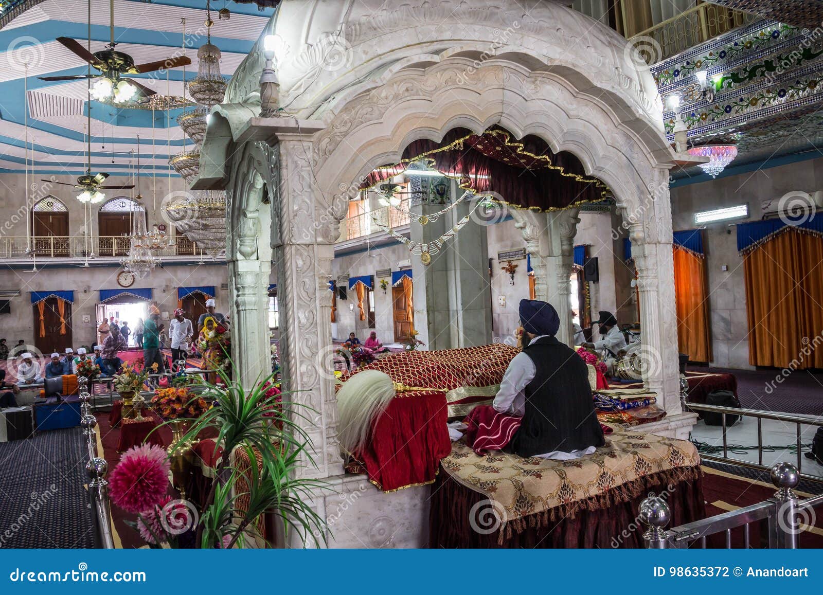 Sikh Priest in the temple editorial photography. Image of priest - 98635372