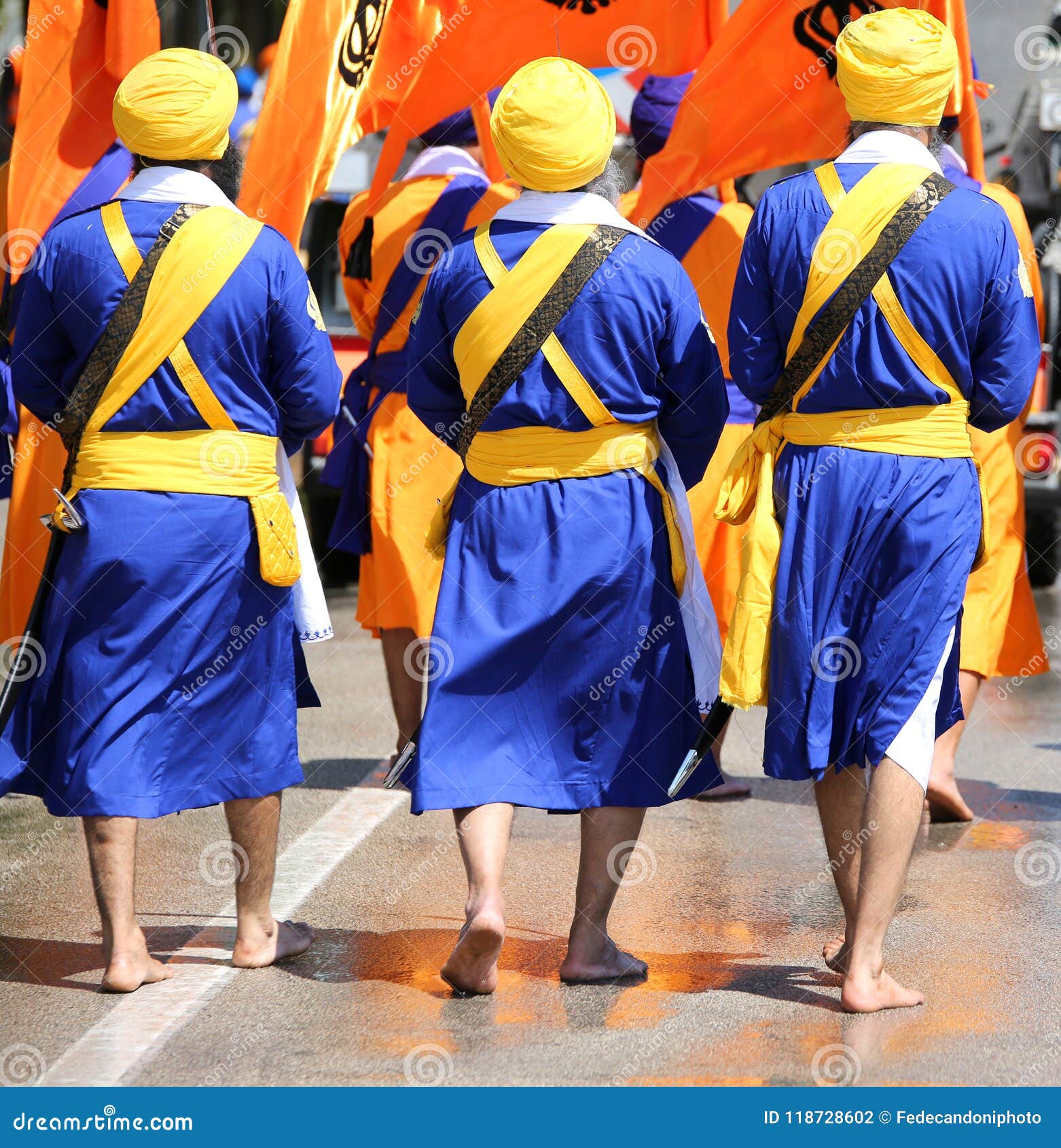 Sikh Soldiers in Barefoot Uniforms Stock Photo - Image of nanak ...