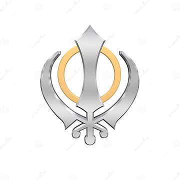Sikh Symbol Isolated on White Stock Illustration - Illustration of gold ...