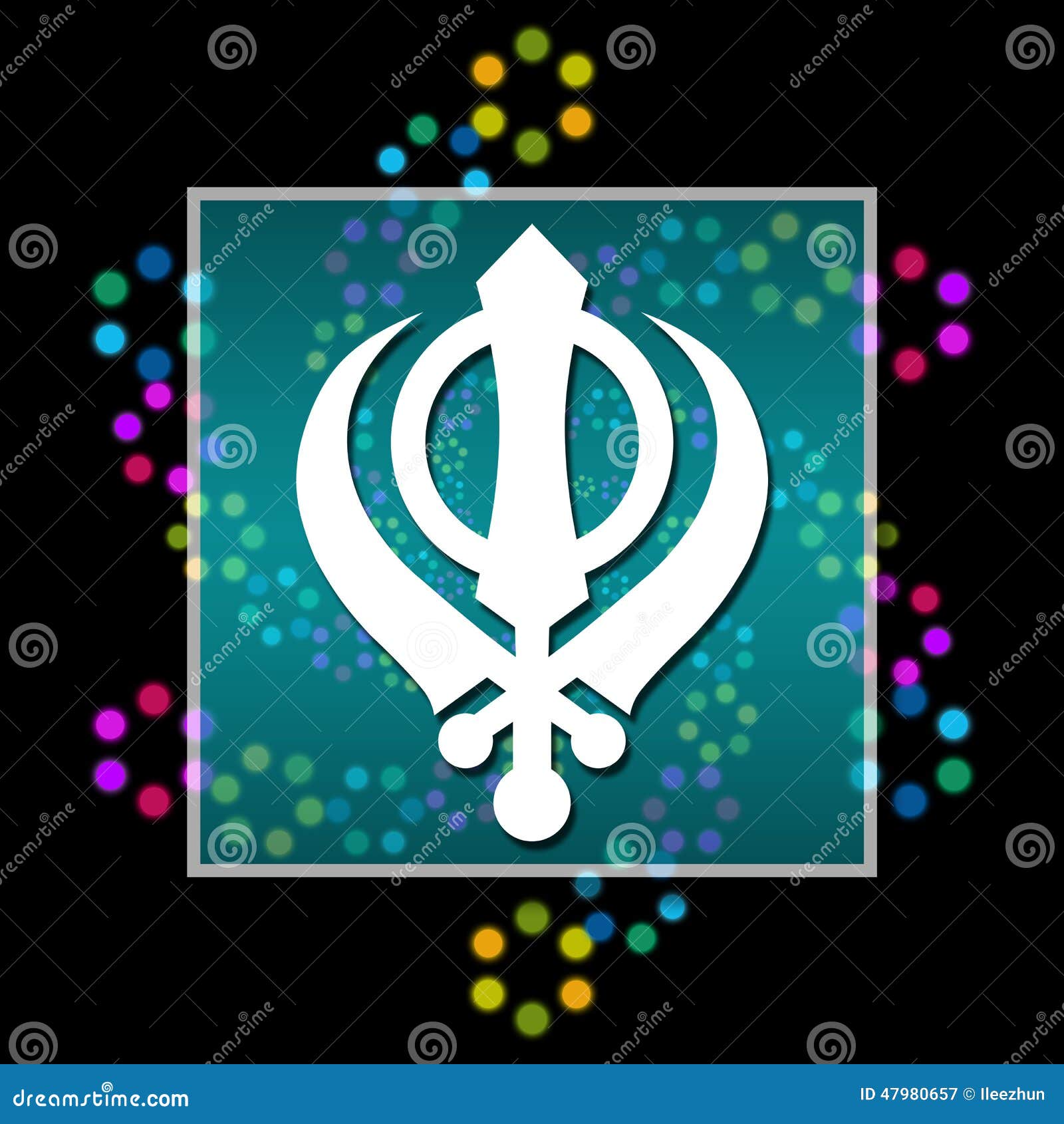 Black Sikhism Religion Khanda Symbol Icon Isolated Seamless Pattern On ...