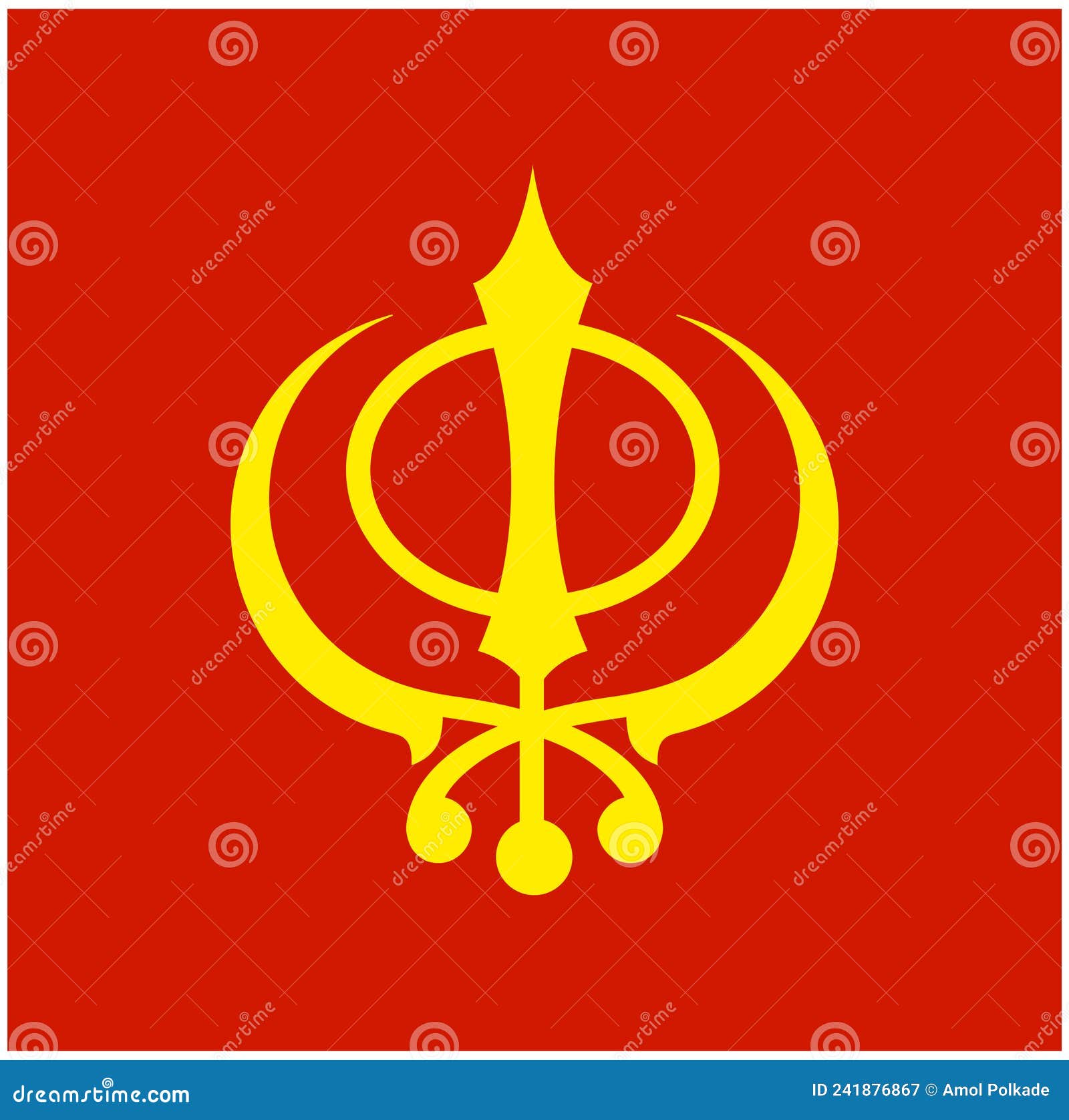 Sikhism Vector Symbol. Sikhism Yellow Icon on Orange Color Stock Vector ...