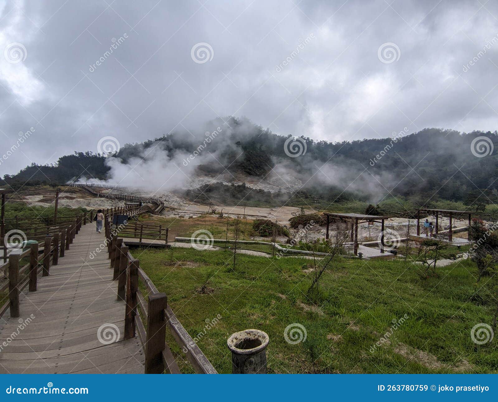 Sikidang Crater Tour in Dieng, Central Java Stock Image - Image of ...