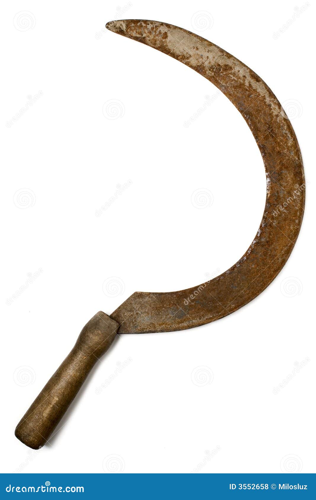 Sikkel stock foto. Image of hulpmiddel, roestig, geïsoleerd - 3552658