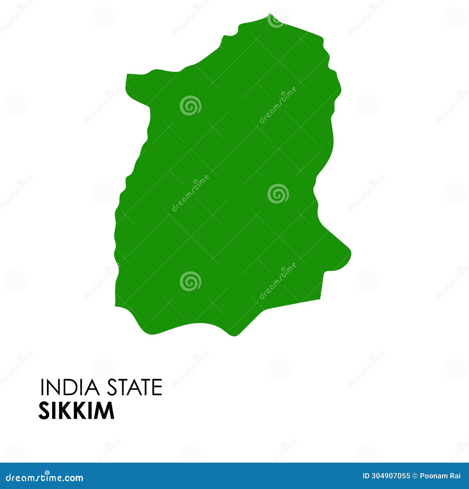 Sikkim Map of Indian State. Sikkim Map Vector Illustration Stock Vector ...