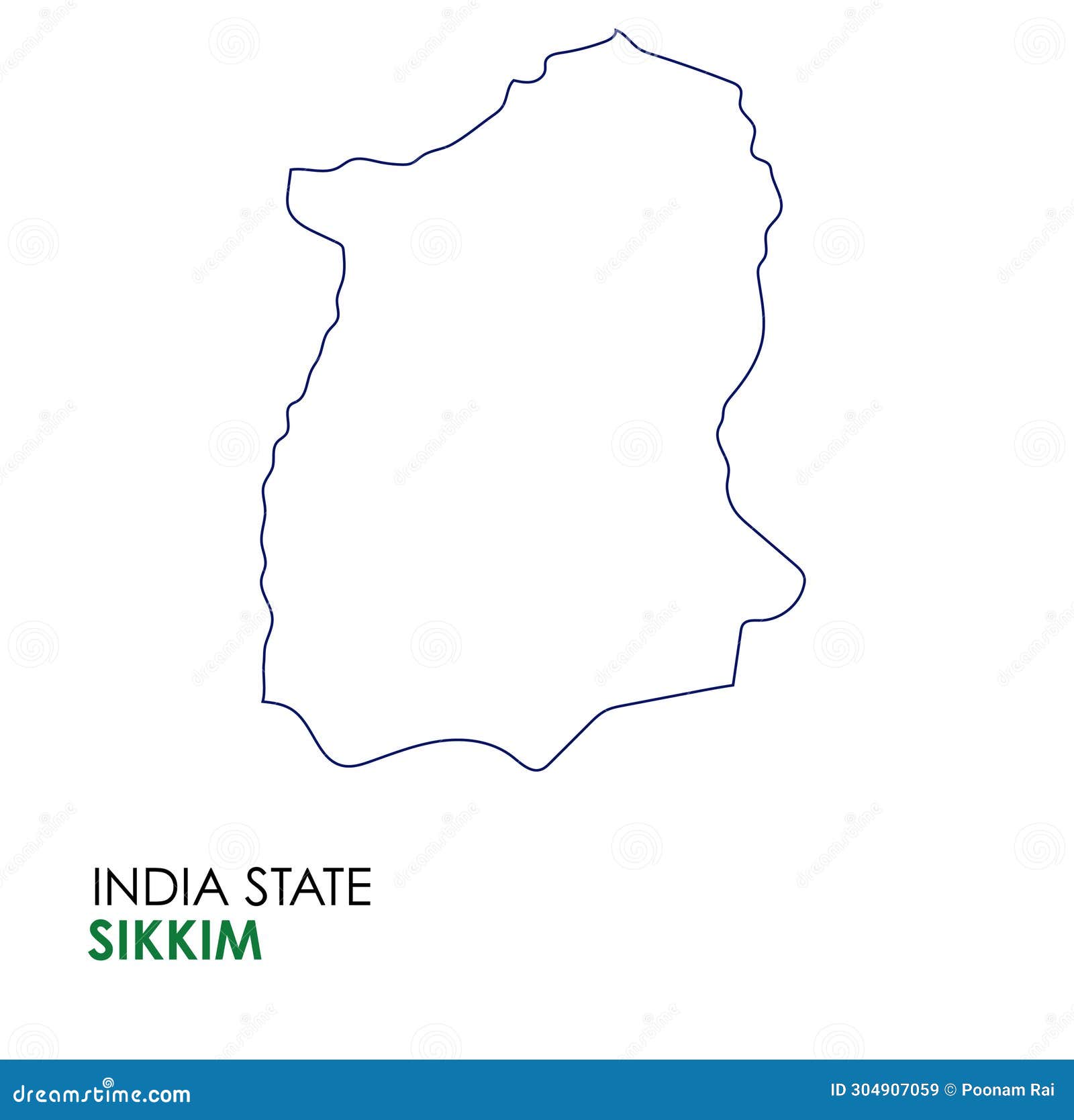 Sikkim Map Of Indian State. Sikkim Map Vector Illustration. Sikkim ...