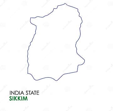 Sikkim Map of Indian State. Sikkim Map Vector Illustration Stock Vector ...