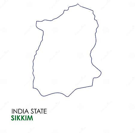 Sikkim Map of Indian State. Sikkim Map Vector Illustration Stock Vector ...