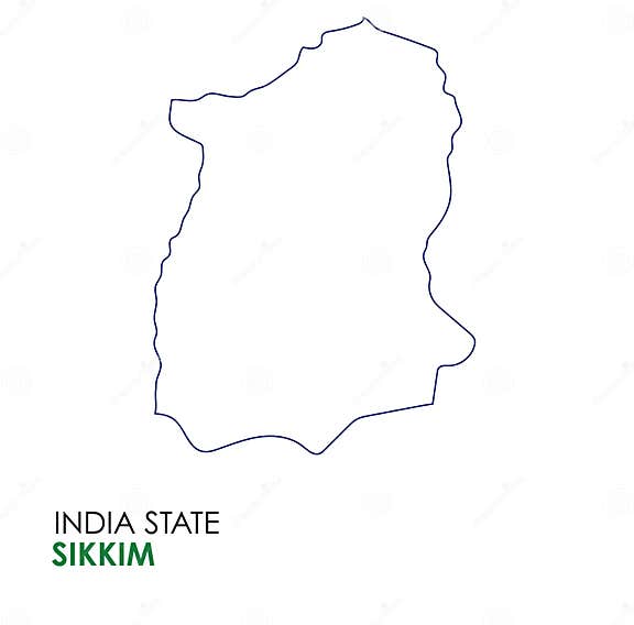 Sikkim Map of Indian State. Sikkim Map Vector Illustration Stock Vector ...