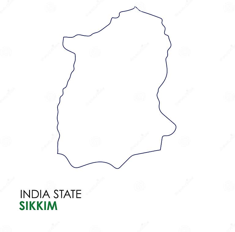 Sikkim Map of Indian State. Sikkim Map Vector Illustration Stock Vector ...