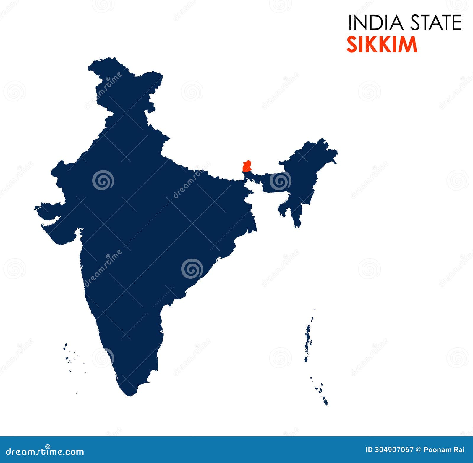 Sikkim Map Of Indian State. Sikkim Map Vector Illustration. Sikkim ...