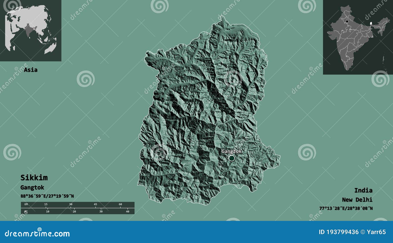 Sikkim, State of India,. Previews. Administrative Stock Illustration ...