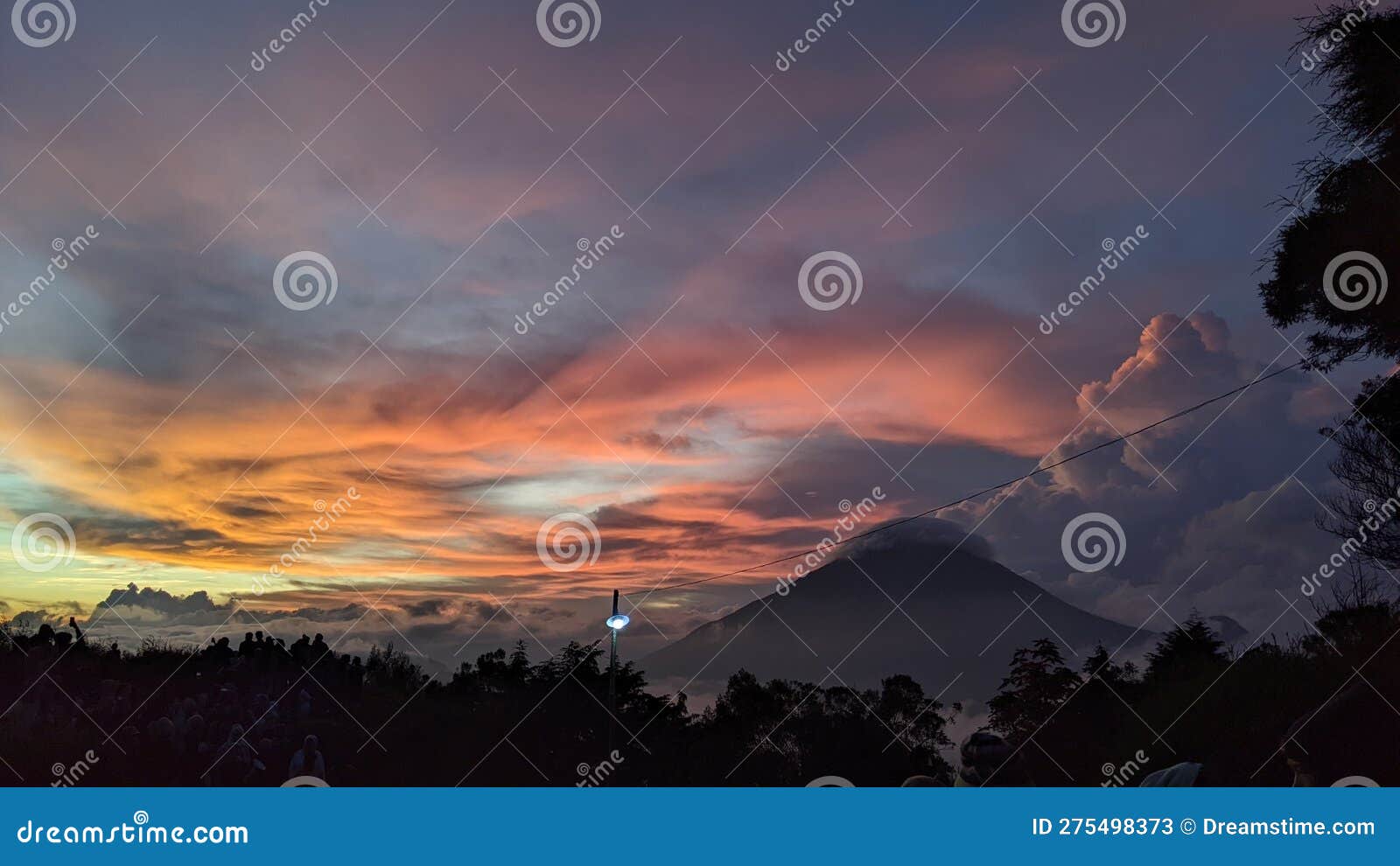 Sikunir Dieng on sunrise stock image. Image of sunrise - 275498373