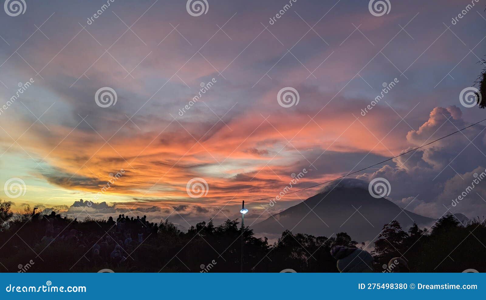 Sikunir Dieng on sunrise stock photo. Image of mountain - 275498380