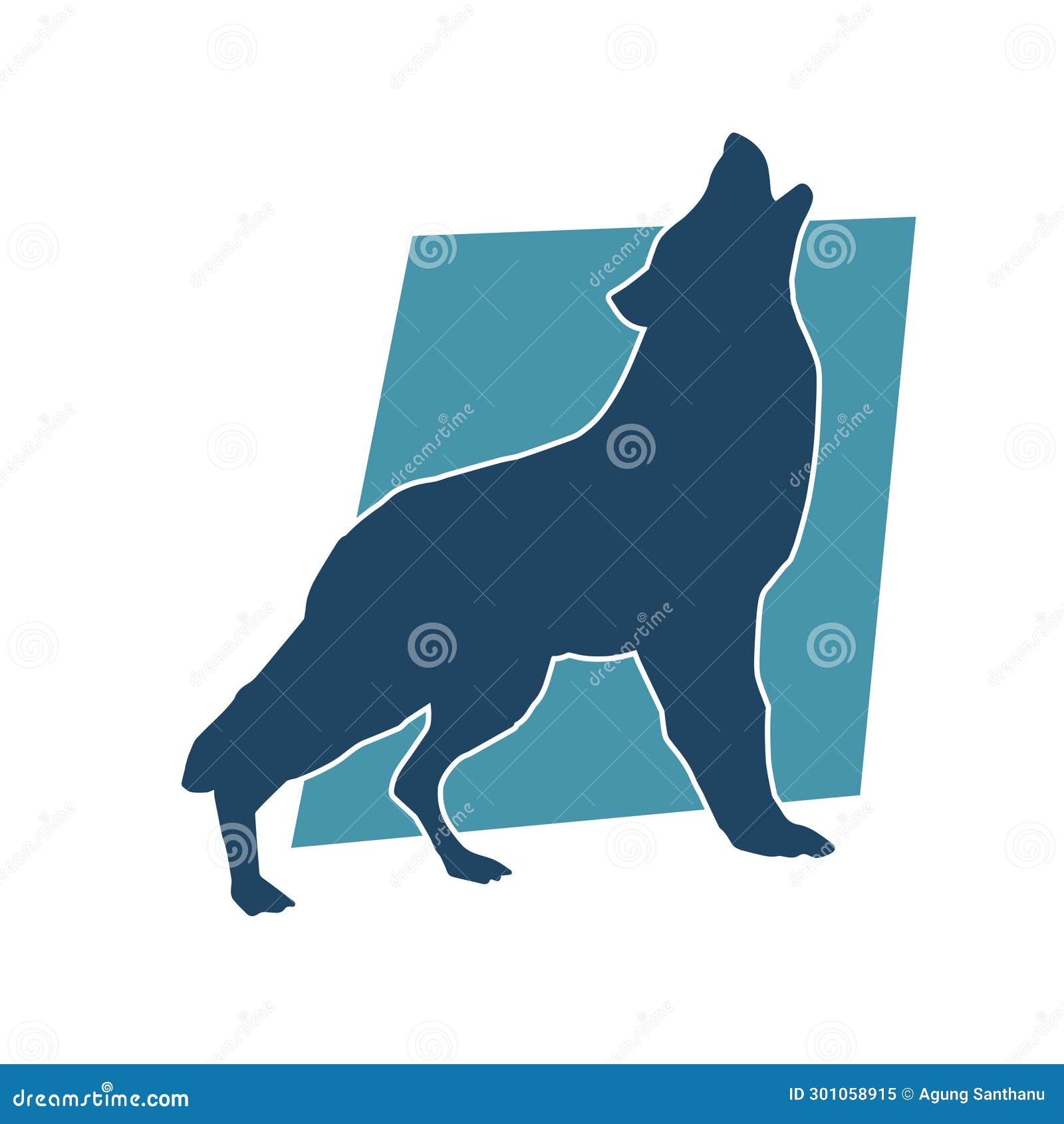 Silhouette of a Wild Fox Coyote Animal. Stock Vector - Illustration of ...
