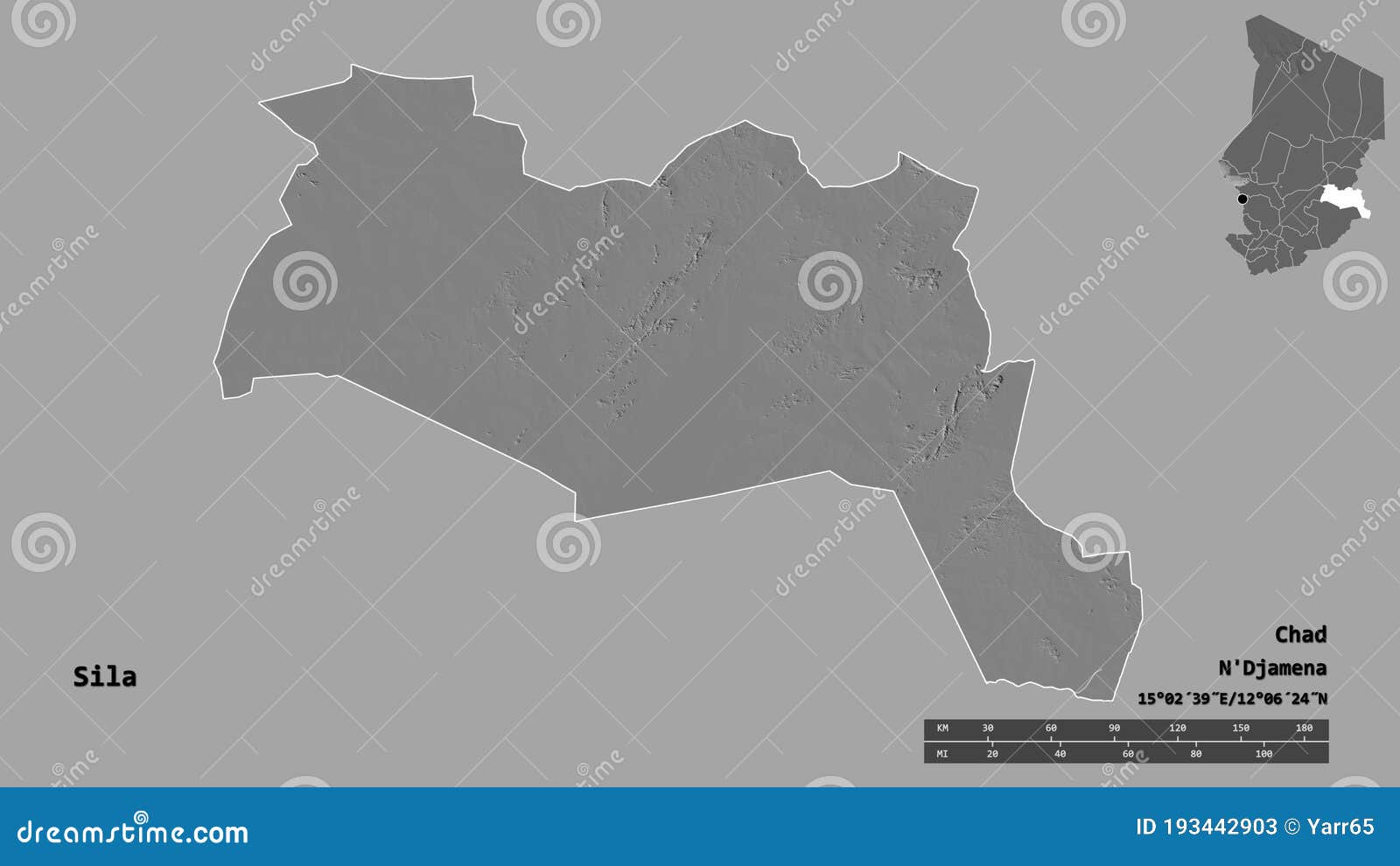 Sila, Region of Chad, Zoomed. Bilevel Stock Illustration - Illustration ...