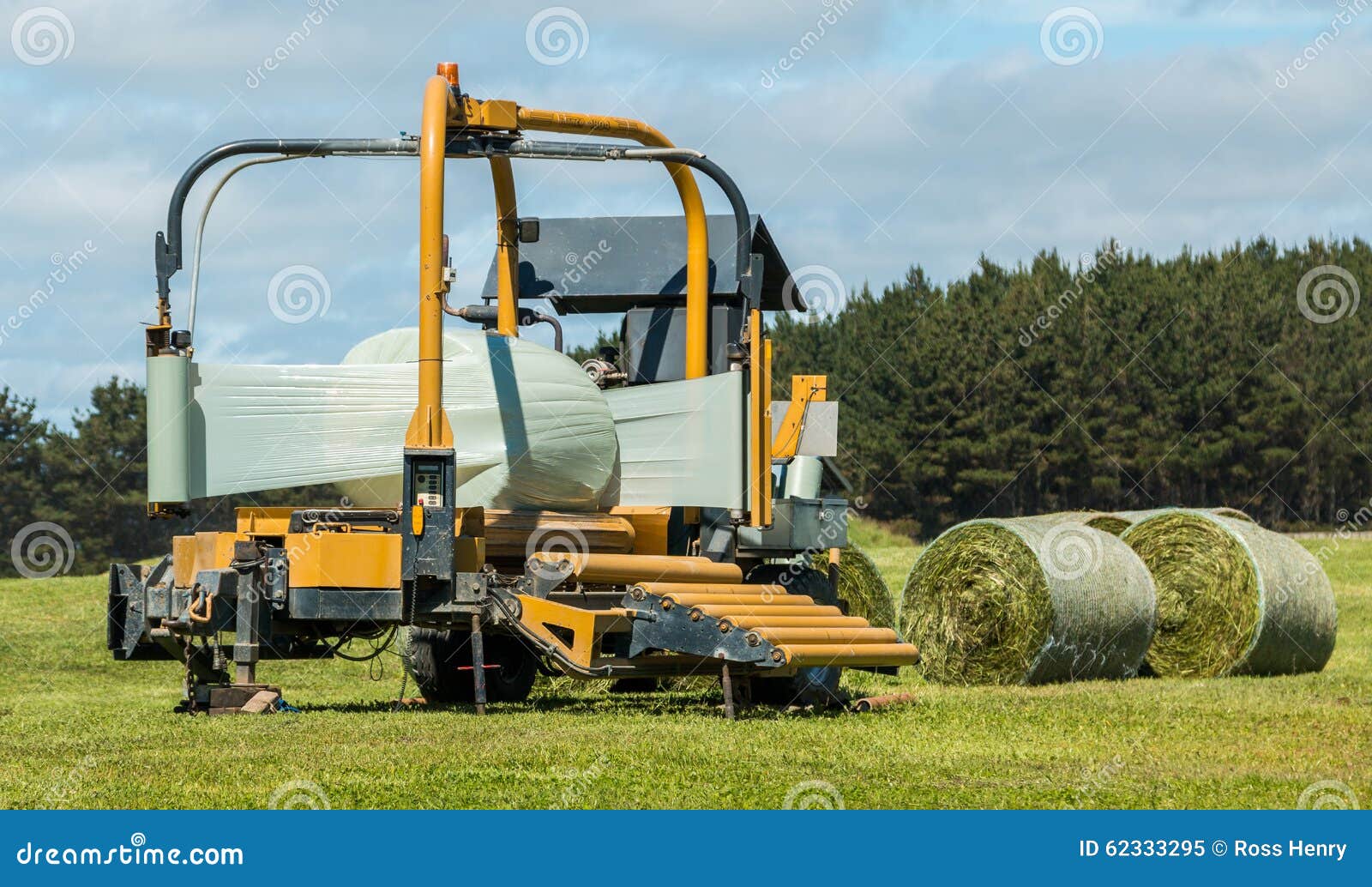 Silage Round Bale Wrapper stock image. Image of feed - 62333295