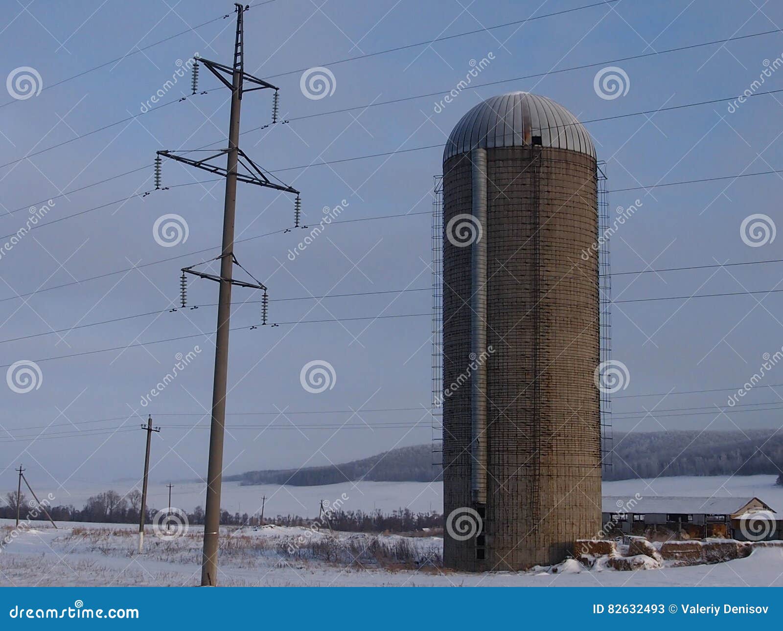 Silage tower stock image. Image of forages, rogatovy - 82632493