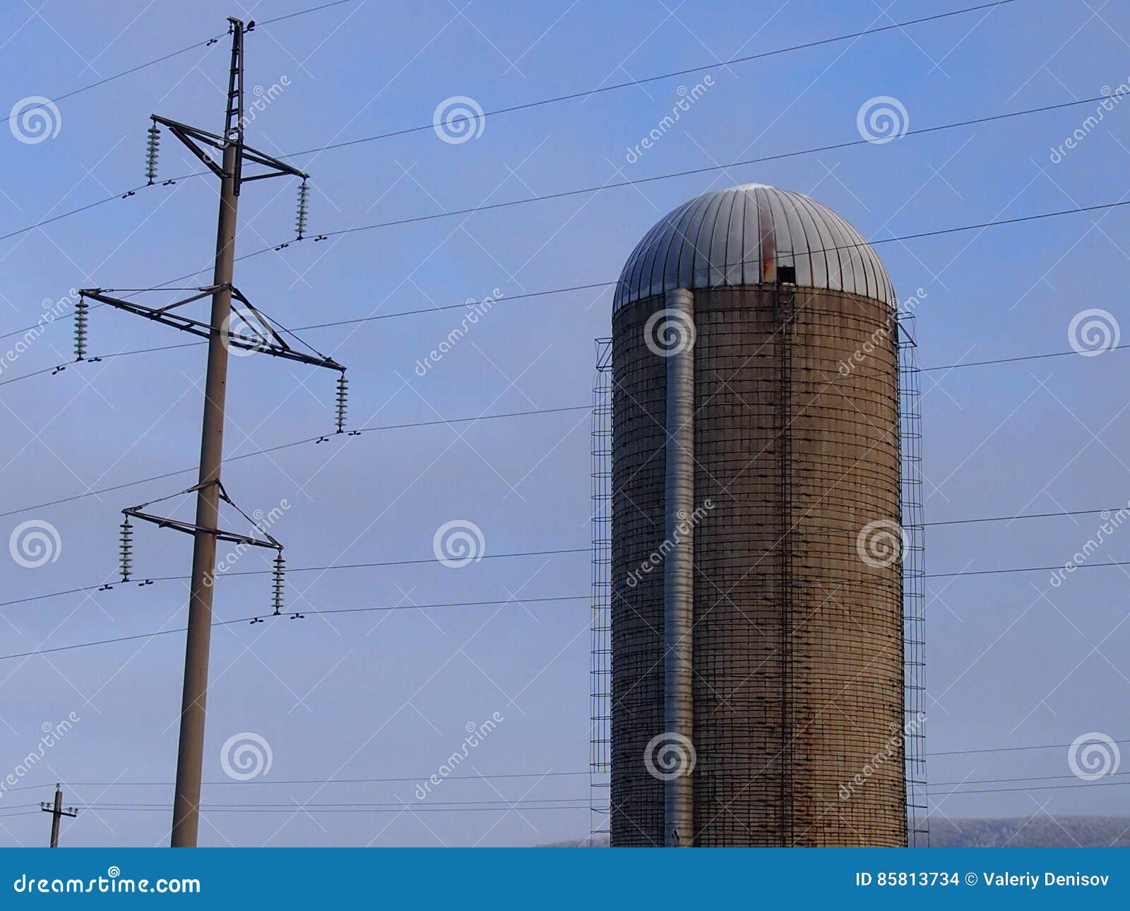 Silage tower stock photo. Image of silage, industry, winter - 85813734