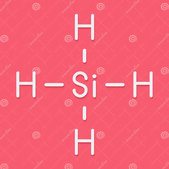 Silane SiH4 Molecule. Skeletal Formula. Stock Illustration ...