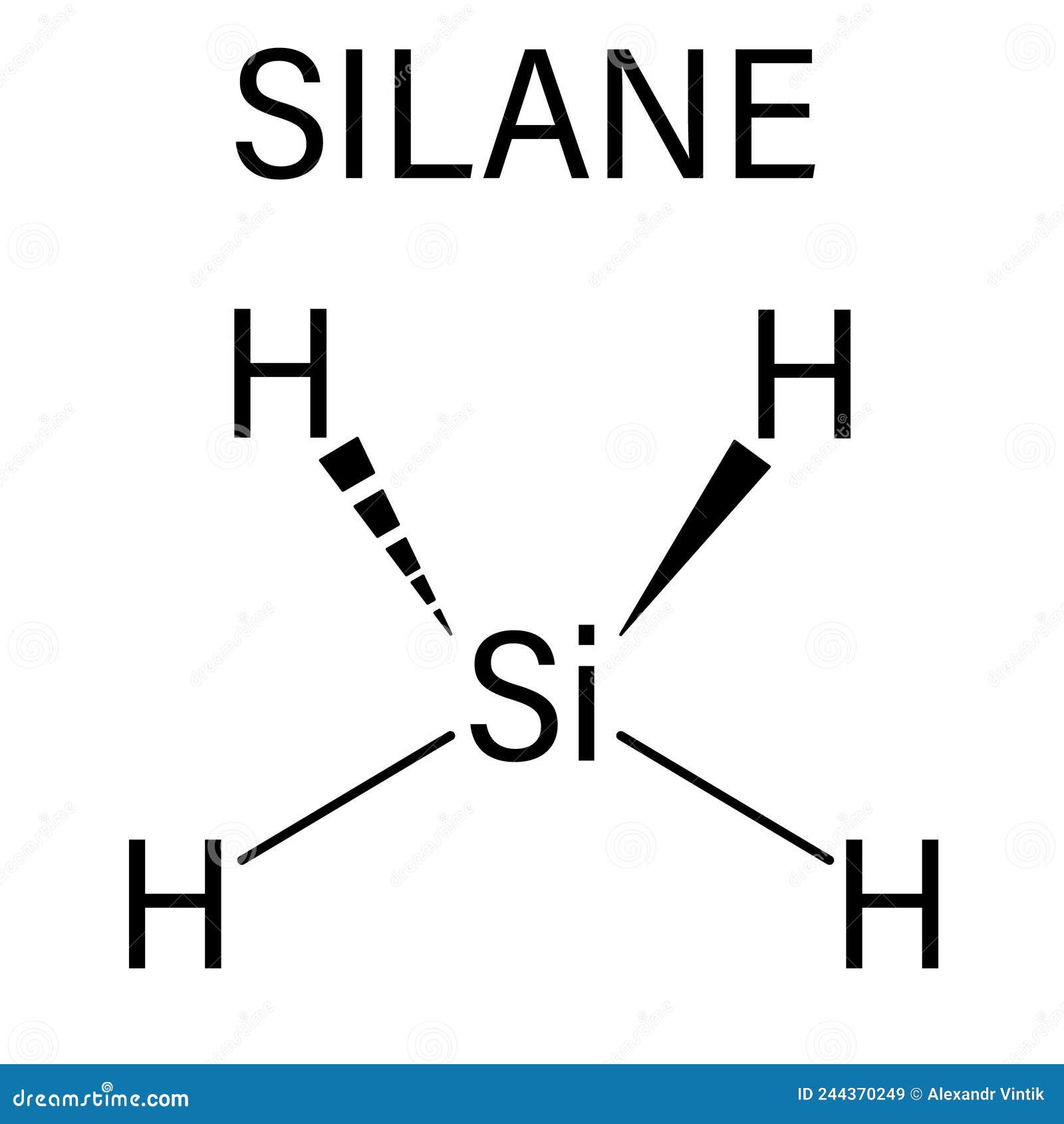 Silane SiH4 Molecule. Skeletal Formula. Chemical Structure Vector ...