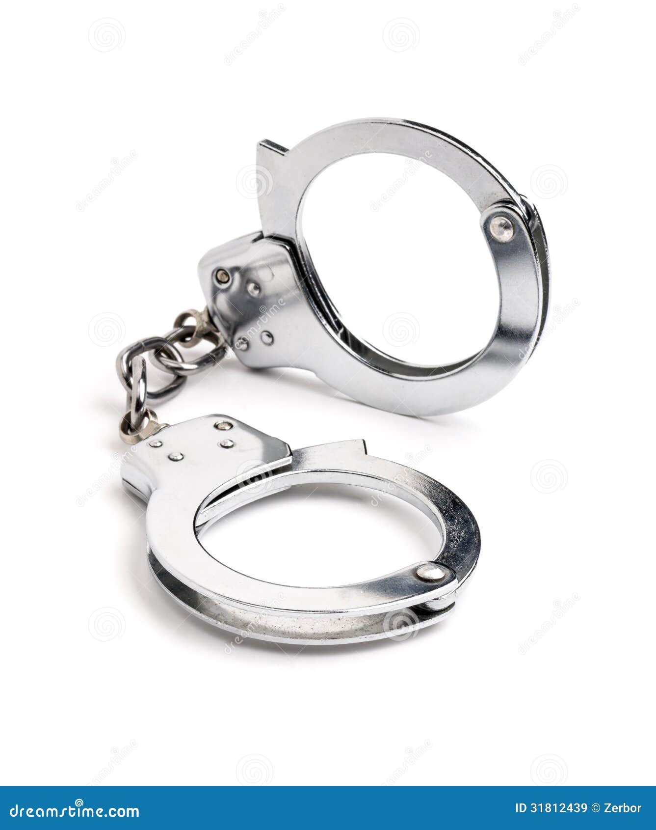Silber-Handschellen stockbild. Bild von gerechtigkeit - 31812439