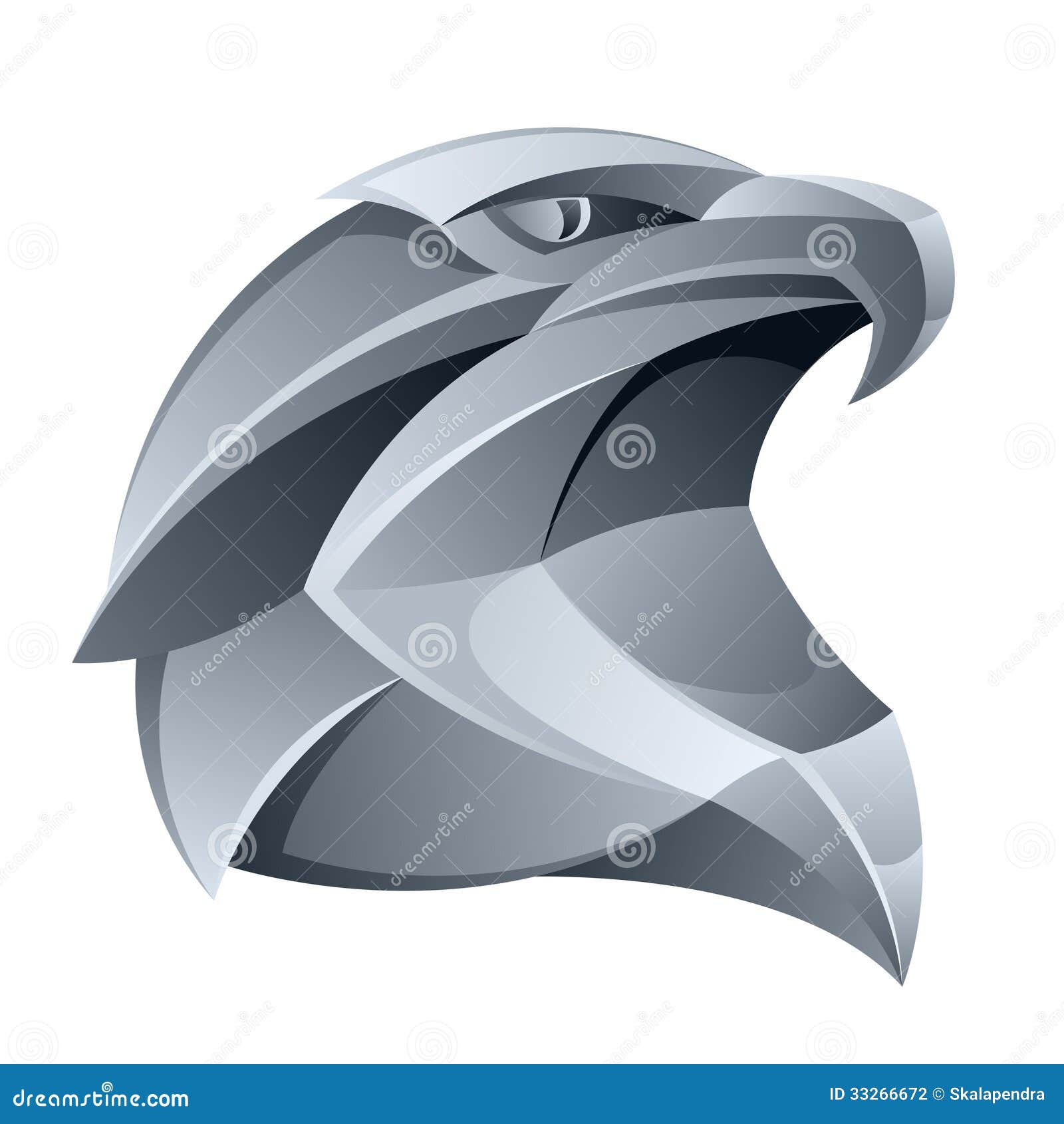 Silberner Adlerkopf vektor abbildung. Illustration von verärgert - 33266672