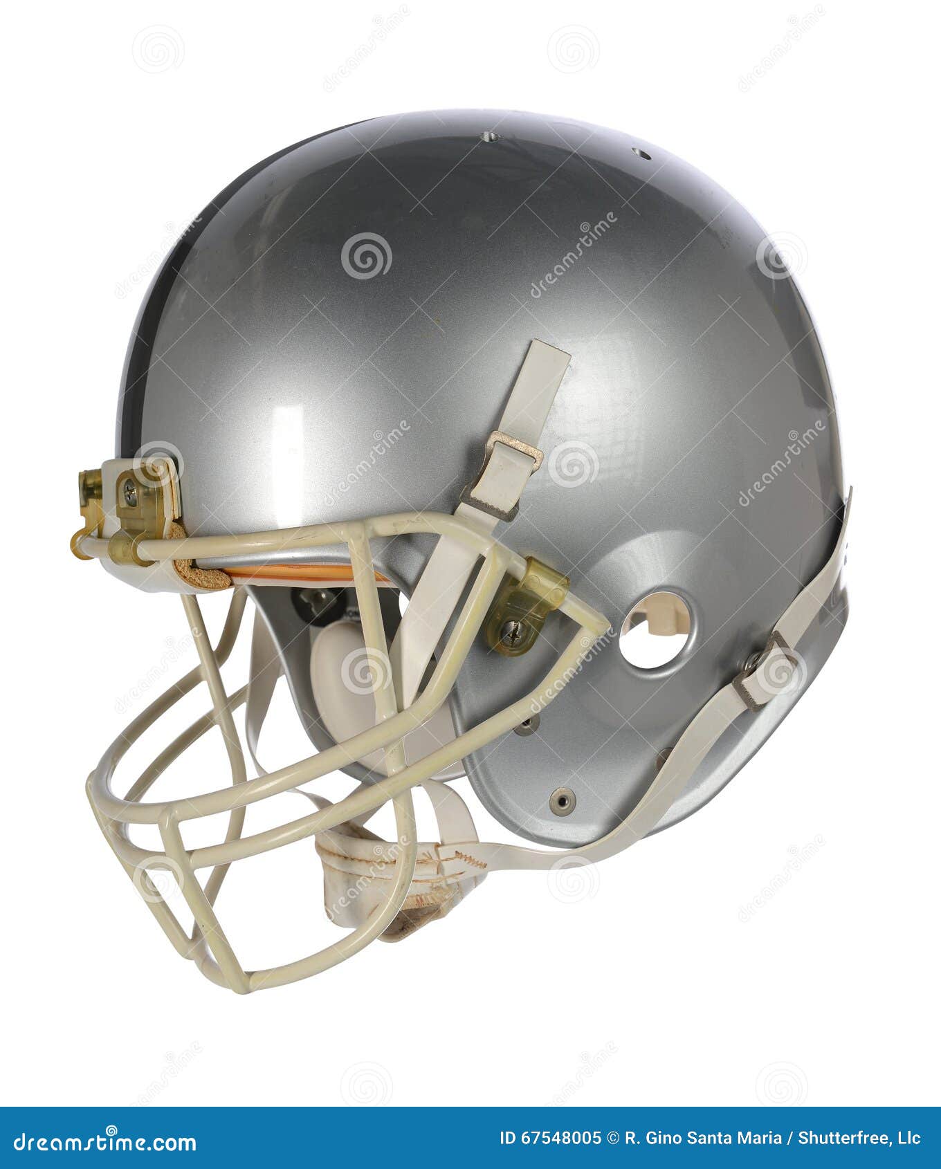 Silberner Football-Helm stockbild. Bild von kopfbedeckung - 67548005