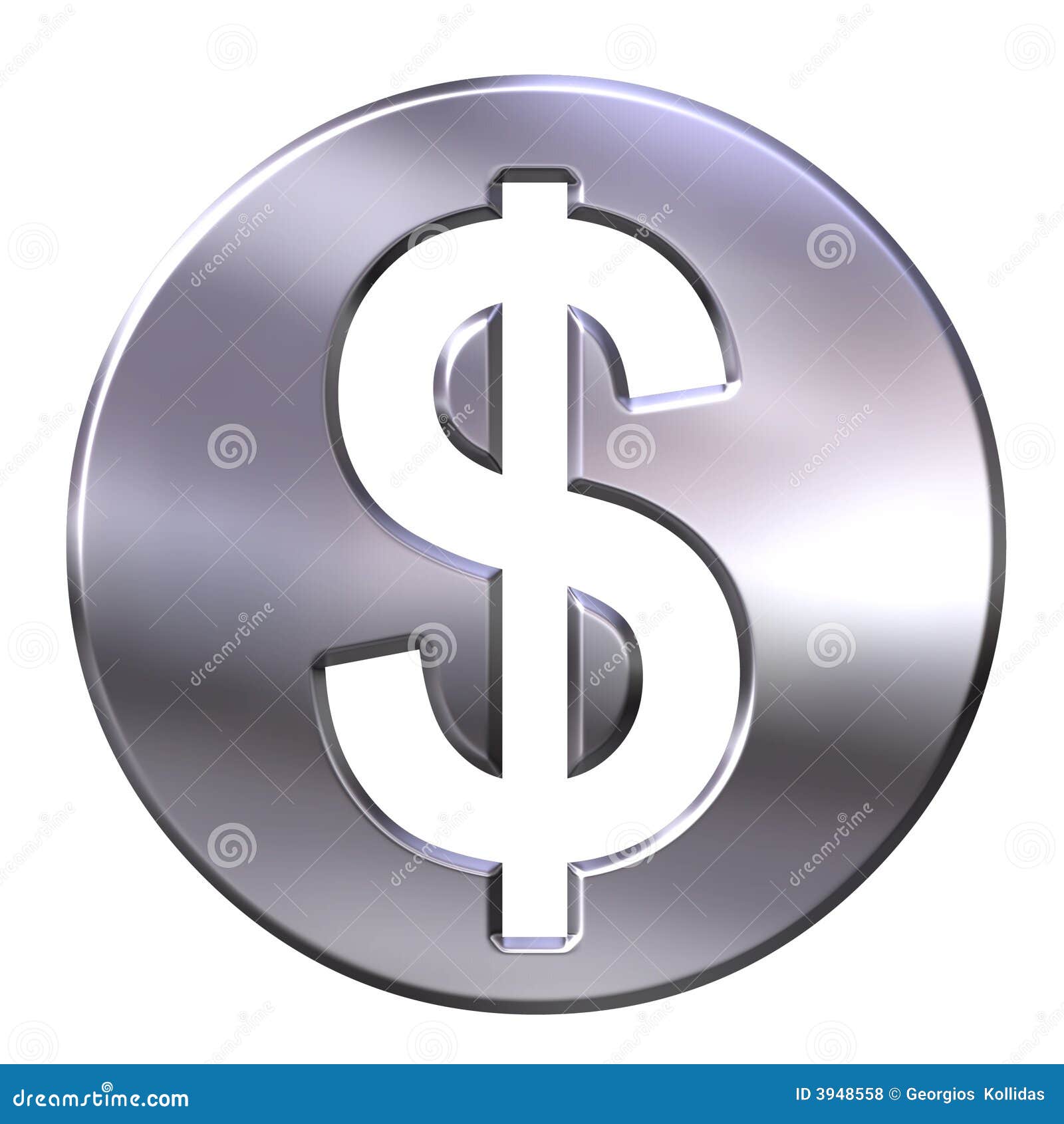 Silbernes Gestaltetes Zeichen Des Dollar-3D Stock Abbildung ...