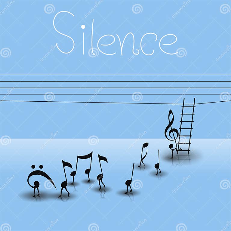 Silence stock vector. Illustration of notes, symbol, hearing - 27753115