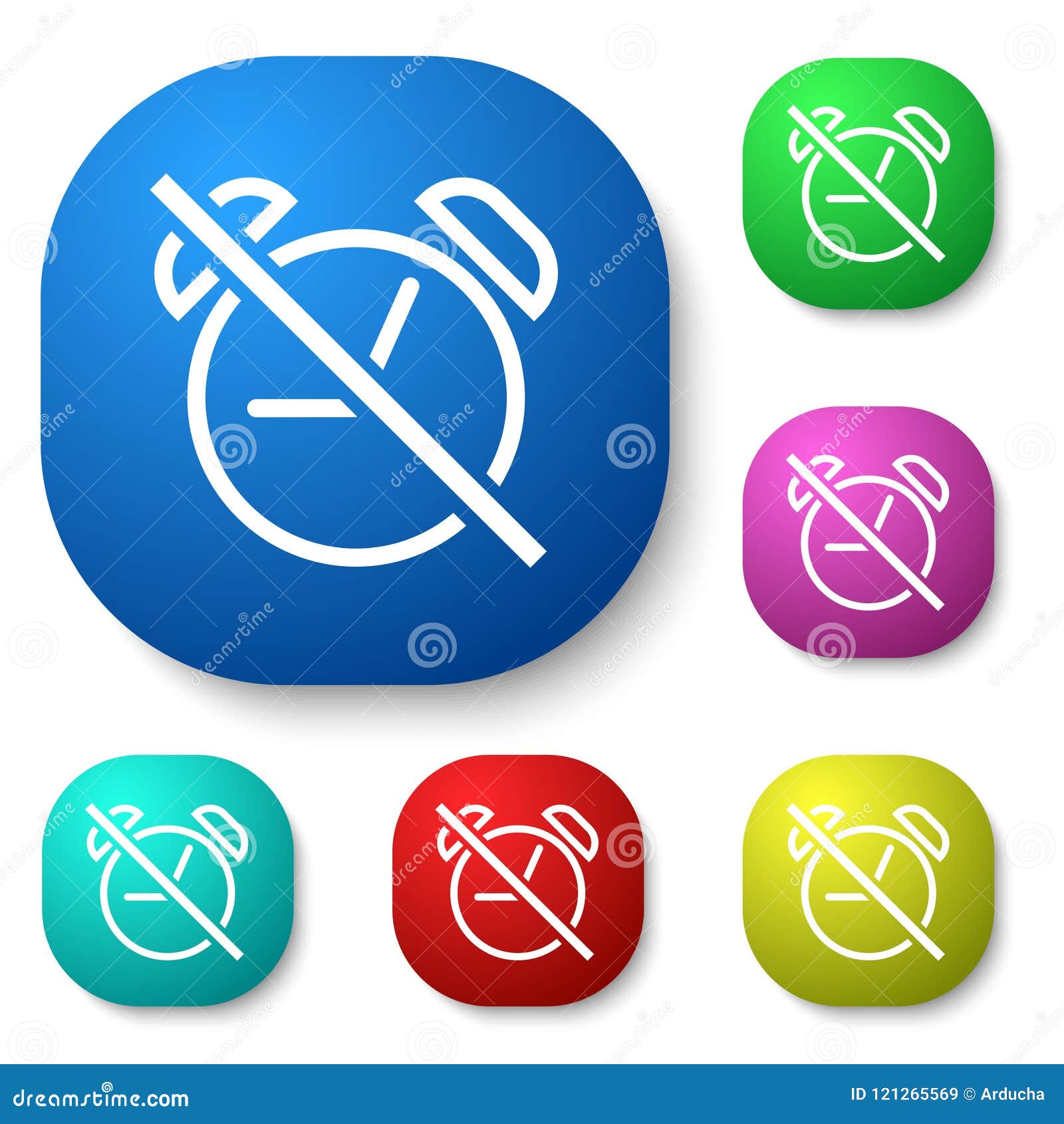 Silence alarm button stock vector. Illustration of pack - 121265569