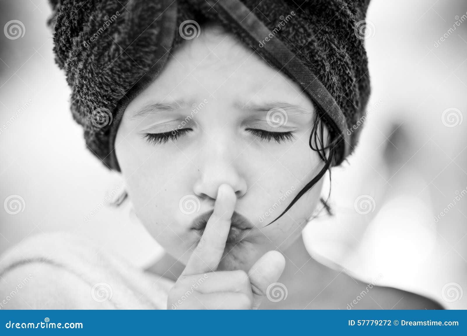 Silence stock photo. Image of portrait, emotions, hair - 57779272