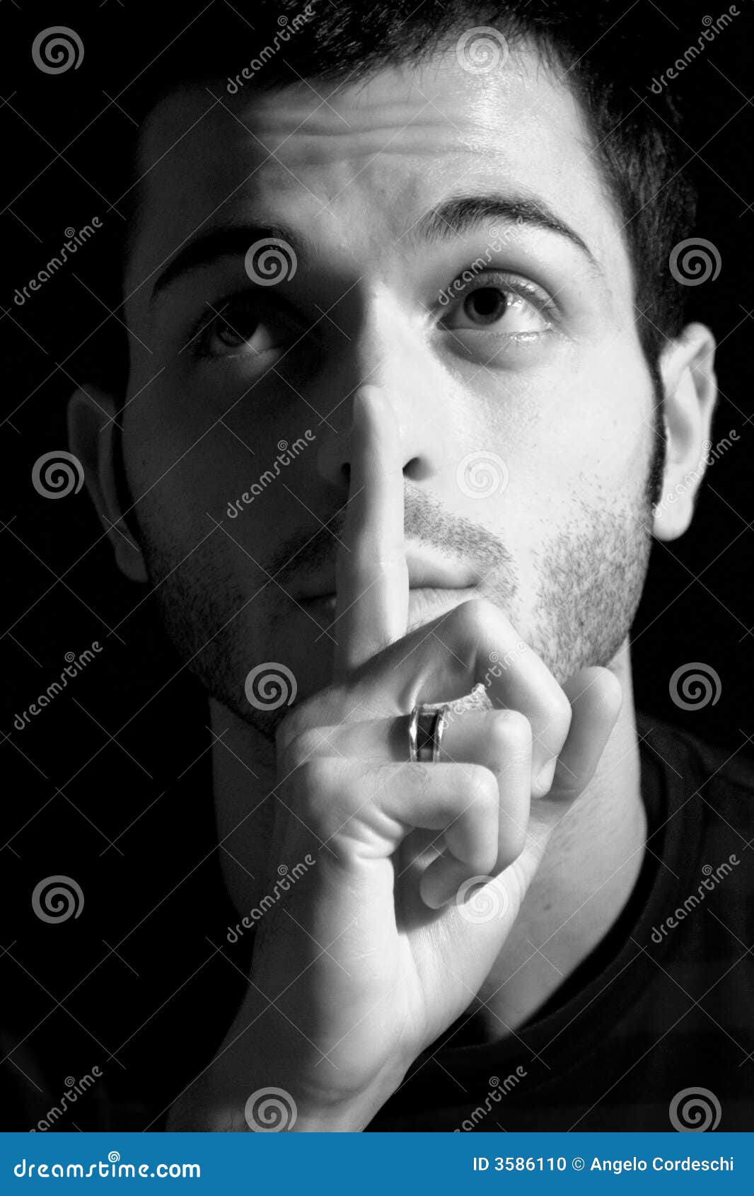 Silence Concept Man Shut Up Stock Photo - Image of relaxed, rest: 3586110