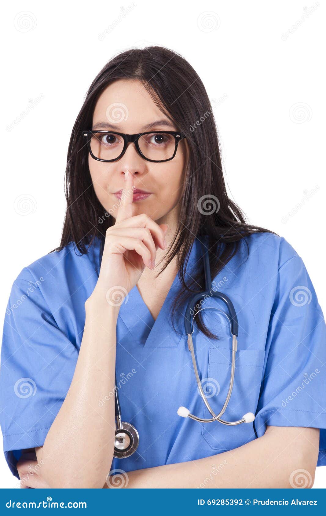 Silence, doctor stock photo. Image of female, gesture - 69285392
