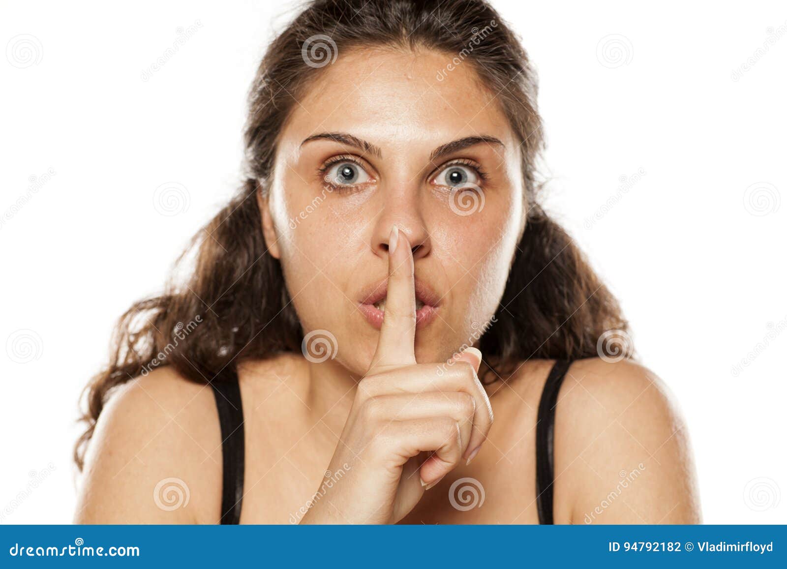 Silence gesture stock photo. Image of beautiful, closeup - 94792182