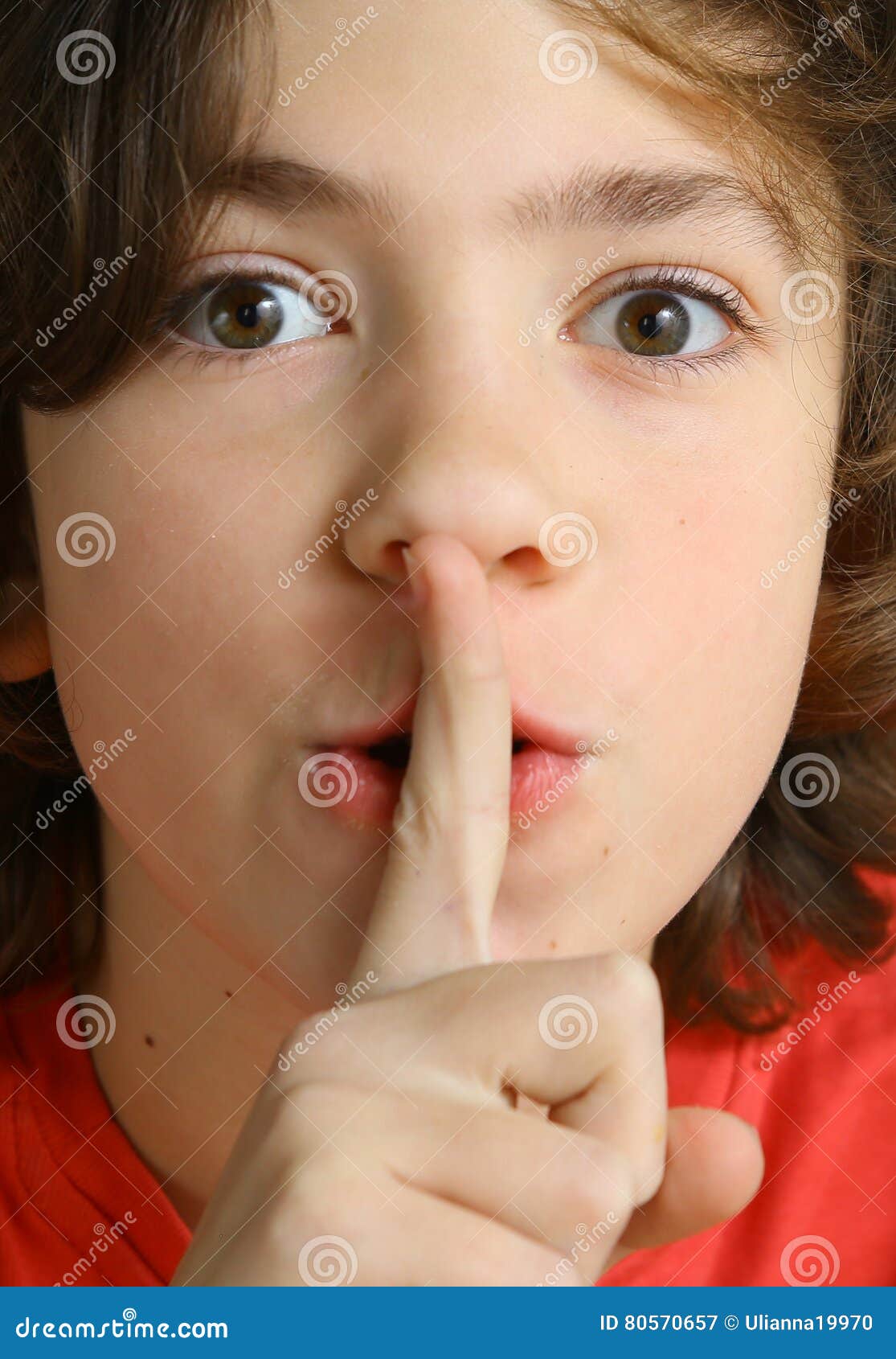Silence Gesture, Boy Ask for Keep Important Secret Stock Image - Image ...