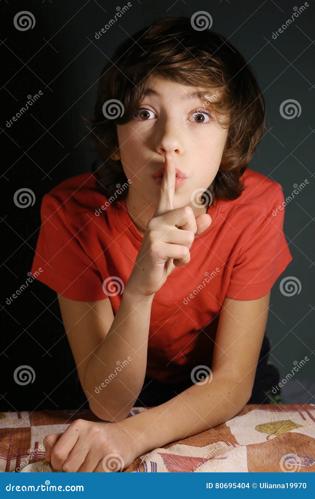 Silence Gesture, Boy Ask for Keep Important Secret Stock Photo - Image ...