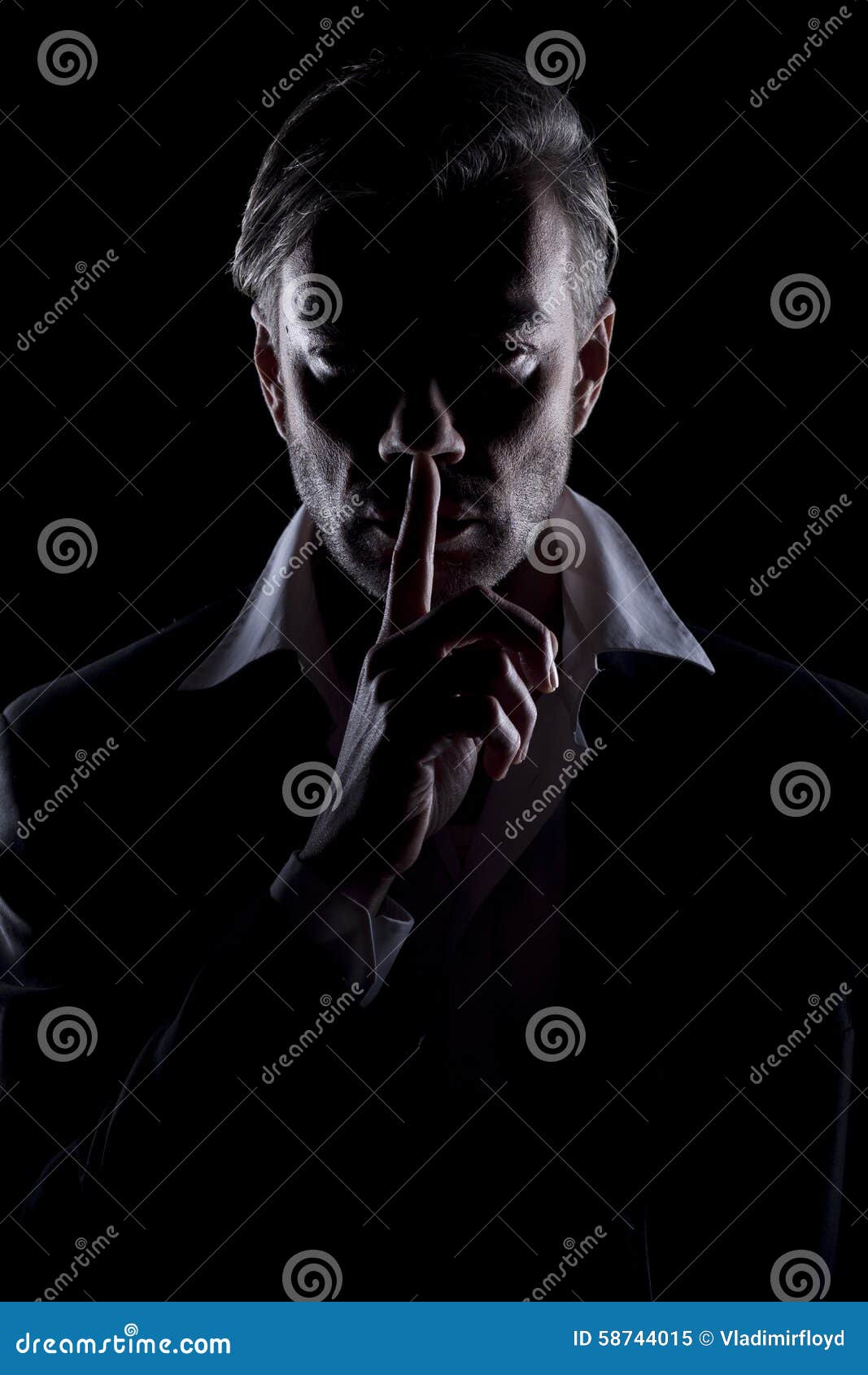 Silence gesture stock image. Image of head, handsome - 58744015