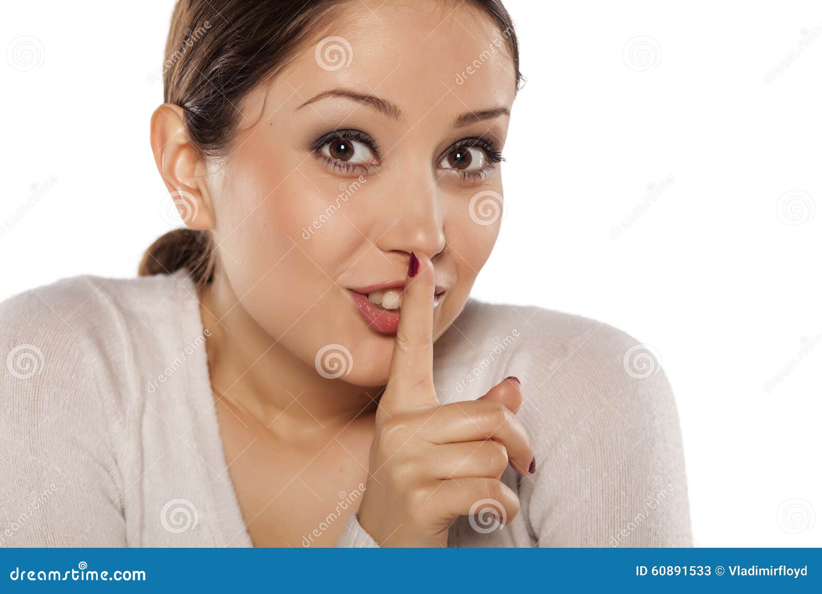 Silence gesture stock image. Image of beauty, fingers - 60891533