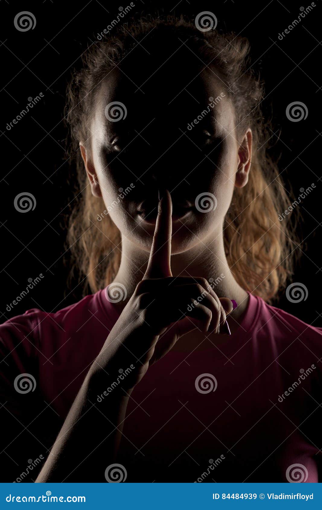 Silence gesture stock image. Image of hair, beauty, curly - 84484939