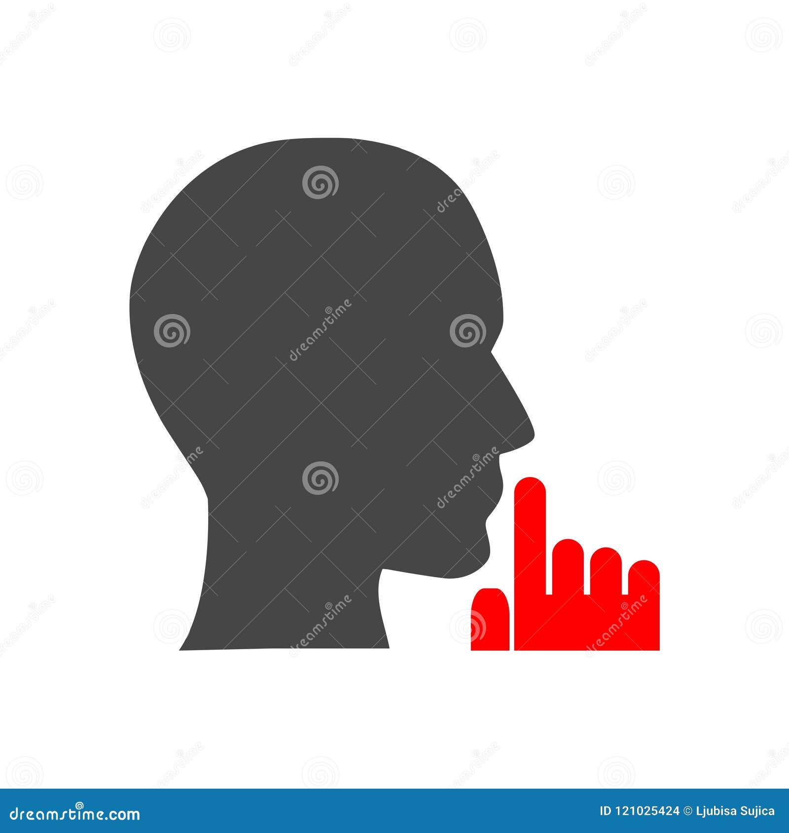 Silence Icon, Be Quiet Icon Stock Vector - Illustration of hurt, facial ...